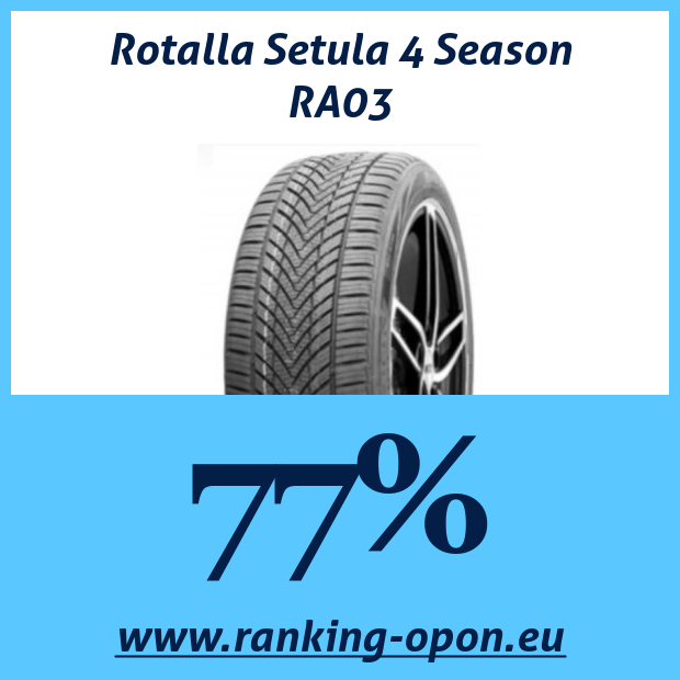 Rotalla Setula 4 Season RA03: 73 %, 9 recenzji | Ranking-opon.eu